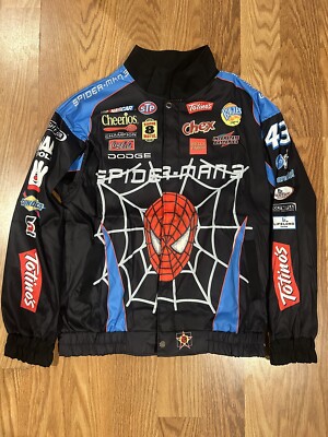 New Spider-Man 3 Design Windbreaker Jacket Large NASCAR Petty Racing ...