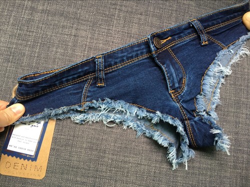 Micro Shorts Mini Pants Denim Womens Low Waist Jeans Booty Workout ...