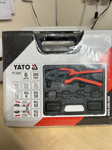 YATO Professional Ratchet Crimping Tool Set 6pcs Quick Release Yt-2245 ...