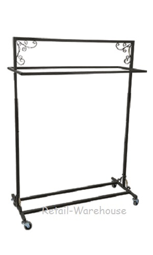 Clothing Rack Double Rail Salesman Rolling Garment 48" x x 48 - 62 ...