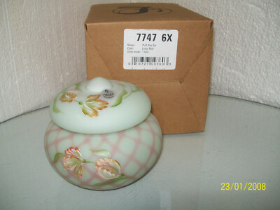 Fenton 2008 Lotus Mist Puff Box # 7747 6X | eBay