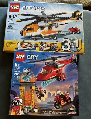 LEGO Two Chopper Sets CREATOR 3in1 7345 Transport Chopper 60281 Fire ...
