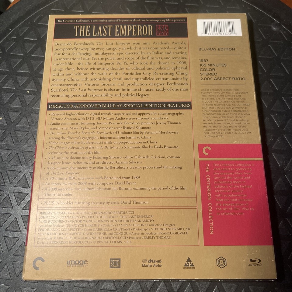 The Last Emperor (Blu-ray Disc, 2008, Criterion Collection) Rare First ...