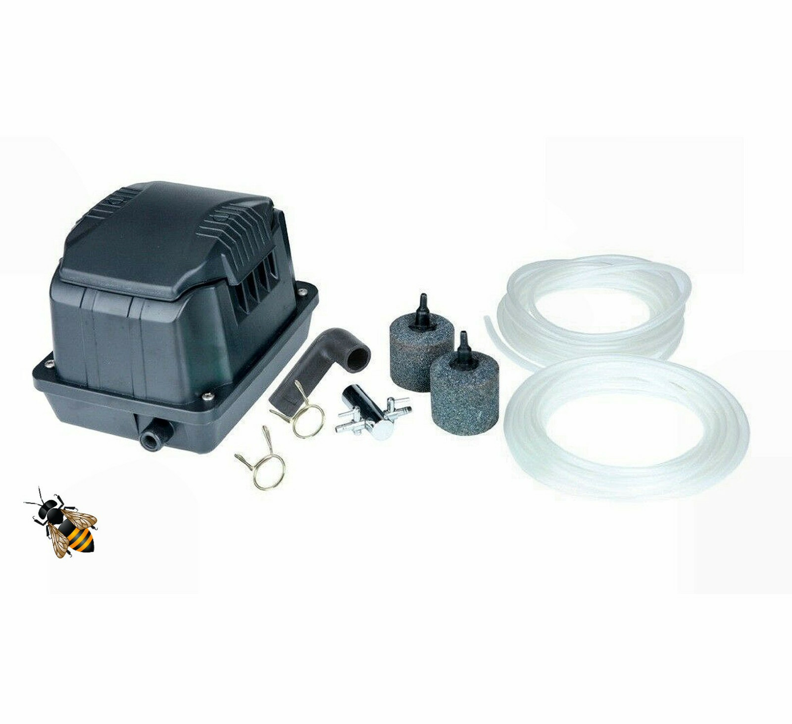 Pond Air Pump Kit Garden Fish Ponds Oxygenator Weatherproof All Sizes ...