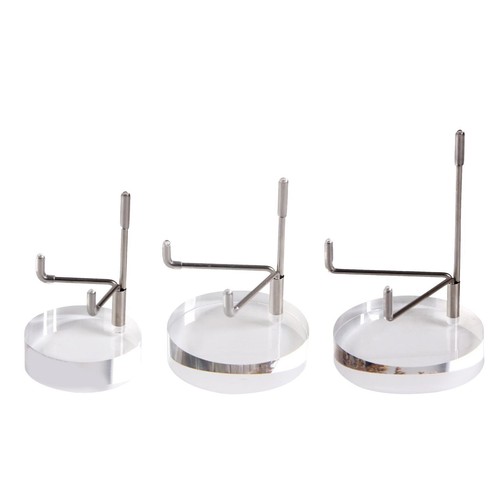 Metal Arm Mineral Display Stand Acrylic Support Base Ore Geode Rock ...