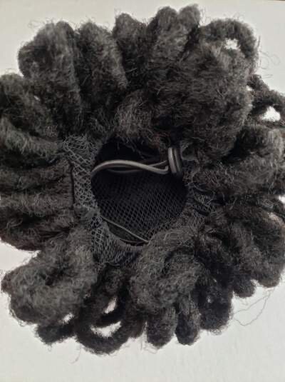 Dreadlock Afro Puff Bun Faux Locs Crochet Drawstring Ponytail 1B Ship ...