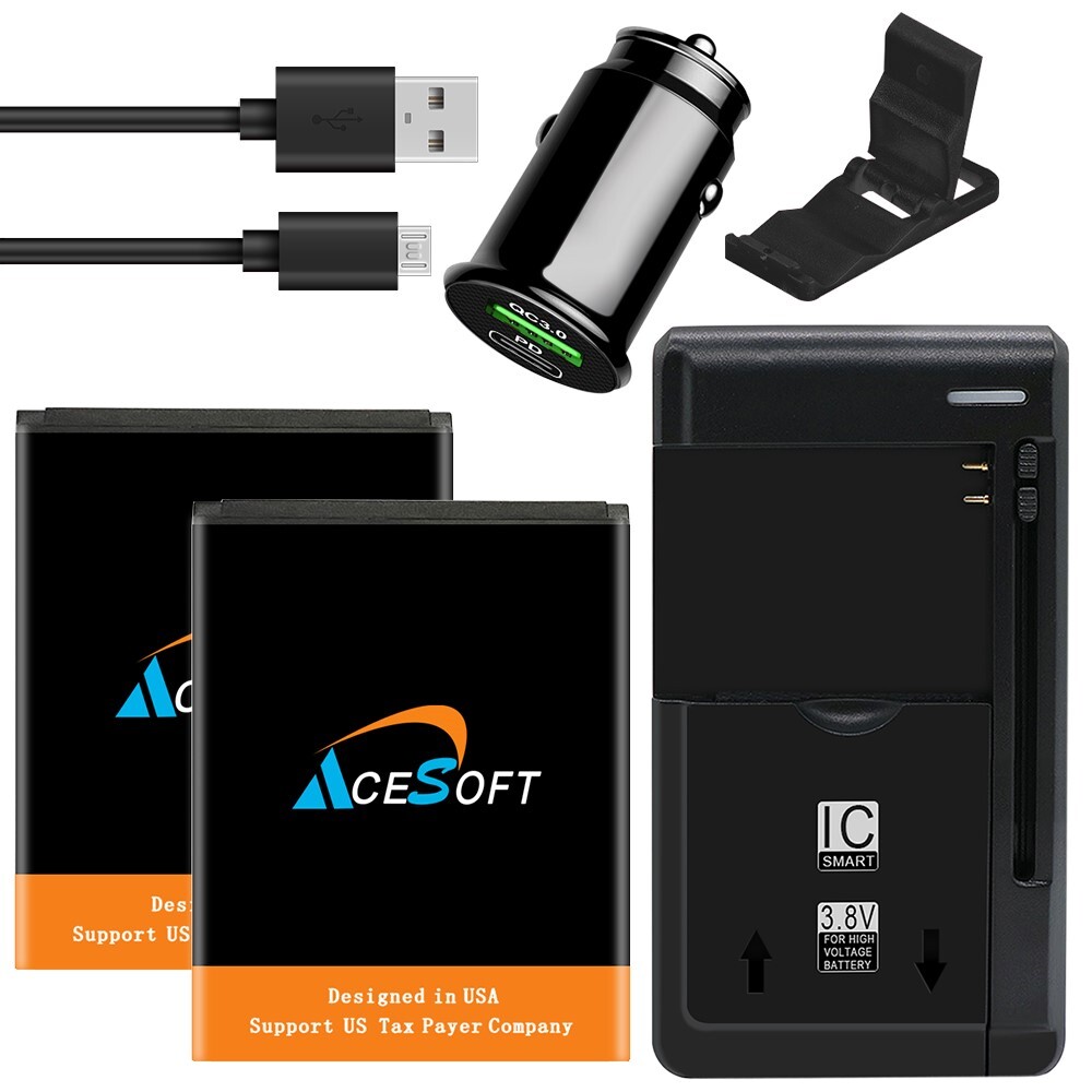 Rechargeable 2x 2250mAh Battery USB Cable Car Charger for Coolpad ...