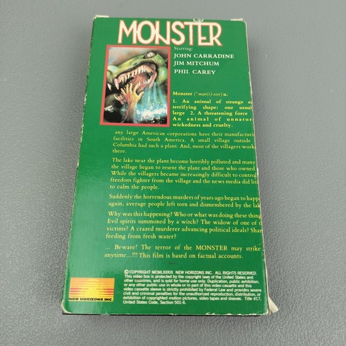Monster VHS rare OOP New Horizons Inc. horror B Movie | eBay