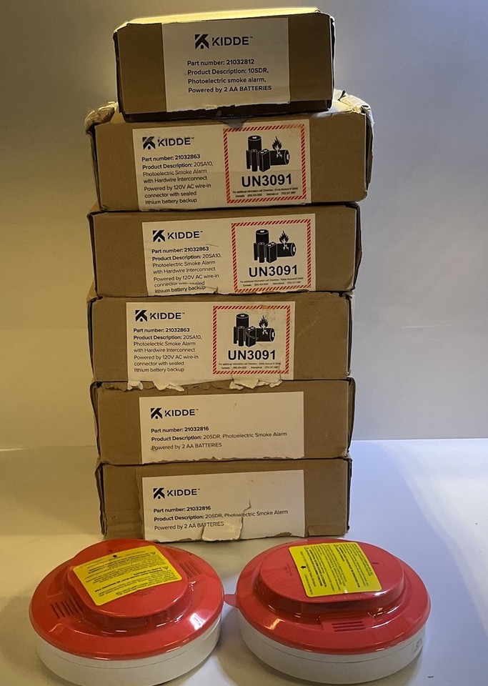 Kidde Photoelectric Smoke Detectors (lot of 8) Hardwired, Battery ...