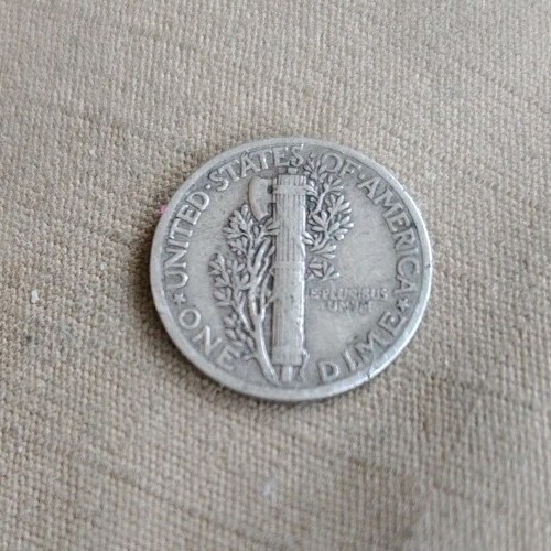 1942 10c Silver Mercury Dime - Mint Error Defective Planchet or ...