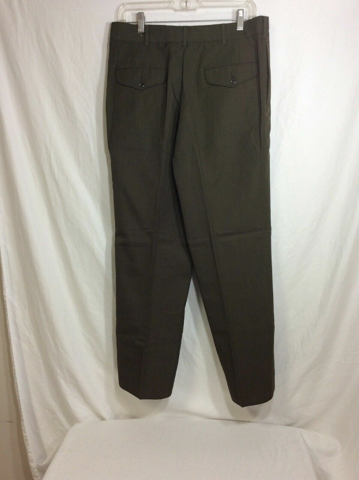 VINTAGE MARINE CORP MENS POLY/WOOL TROUSERS OD GREEN 35S, PREOWNED | eBay
