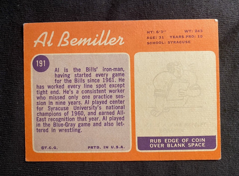 1970 Topps - #191 Al Bemiller | eBay