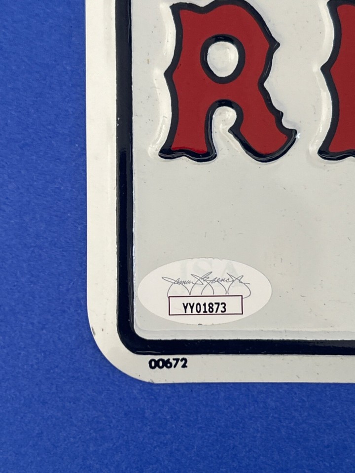 Ted Williams Signed 6x12 Metal License Plate Boston Red Sox JSA COA LOA ...