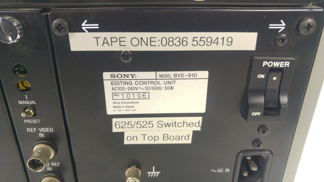 Sony Bve-910 Editing Control Unit Bke-904 Bke-912a Bke-902 for sale ...