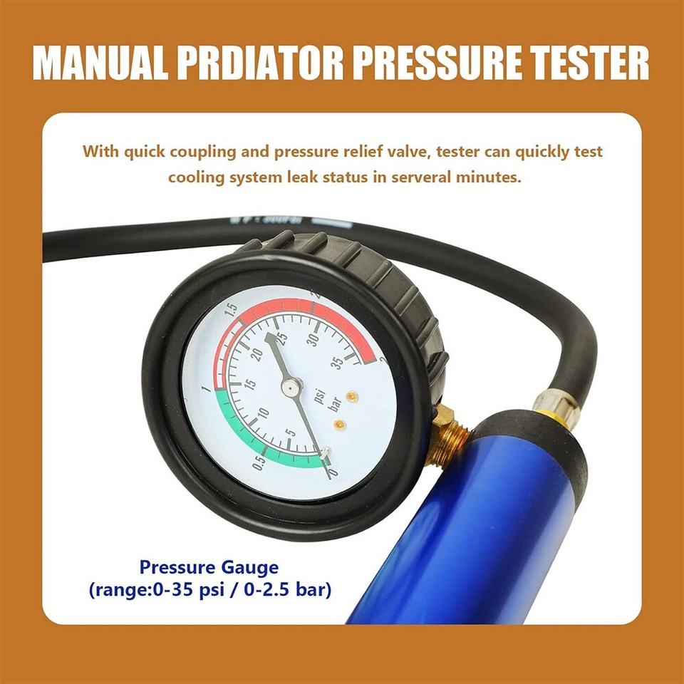 18pcs Cooling System Pressure Tester Kit Automotive Radiator Pressure ...