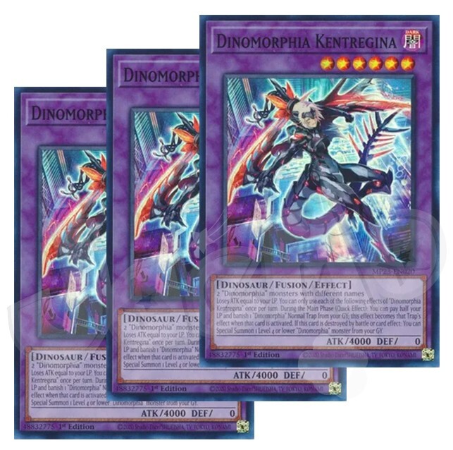 Yugioh - Dinomorphia Kentregina x 3 - 1st Edition Super Rare NM - Free ...
