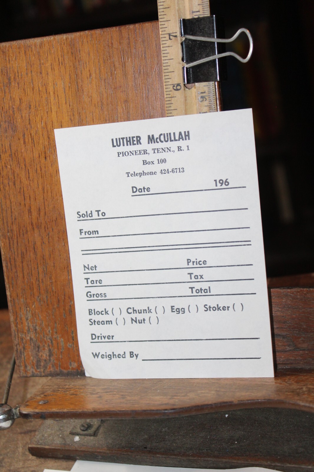 1960's Weight Ticket Luther McCullah Coal Yard Pioneer Tennessee | eBay