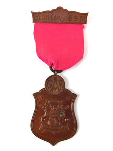 Antique US Civil War Veteran GAR 1890 Michigan Encampment Badge Medal ...