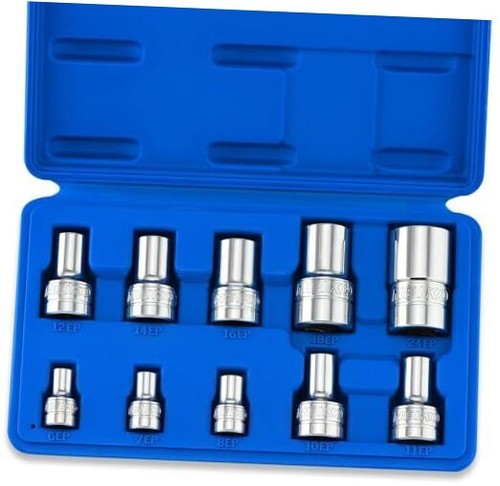 02473A External Torx Plus Socket Set,10 Piece | 1/4-Inch EP6 - EP8, 3/8 ...