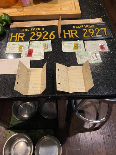 Lot 2 California License Plate Plates Sequential Order Black Yellow w ...