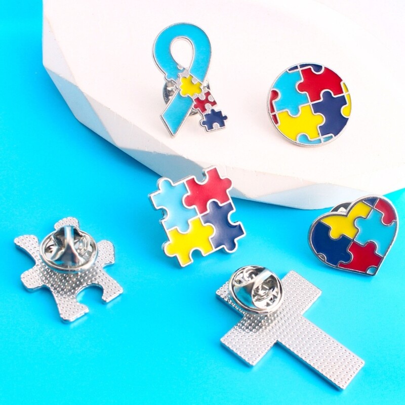 6x/Set Brooch Awareness Pins Puzzle Enamel Pin for Unisex | eBay