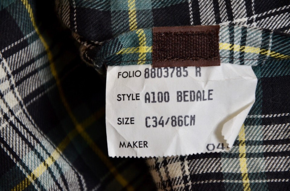 Barbour Bedale Jacket Wax A100 Green Vintage England Classic Size C34 ...