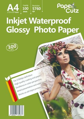 Premium Quality 300gsm A4 High Gloss Photo Paper Inkjet - 100 Sheets ...