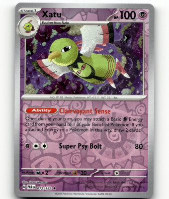 Reverse Holofoil - Pokemon Xatu 072/182 - Paradox Rift | eBay