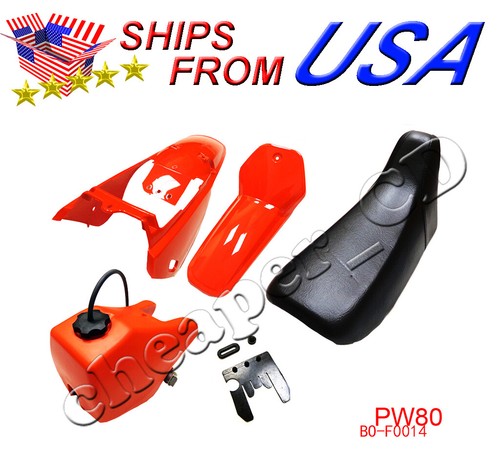 Yamaha PEEWEE PW80 PY80 PW 80 Red Plastic Fender Body Gas Tank Seat ...
