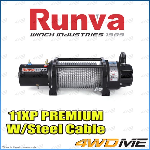 RUNVA 11XP Premium IP67 WATERPROOF 12V W/Steel Cable Recovery Winch ...