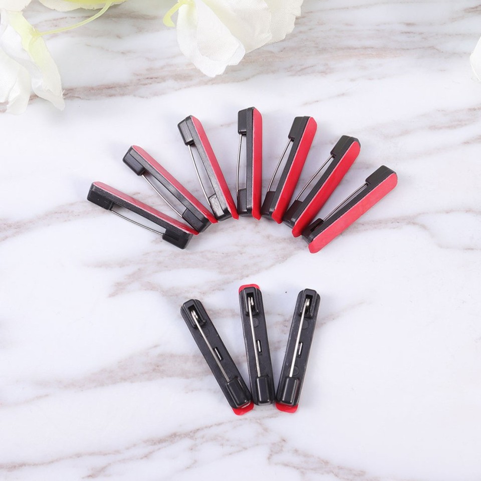 60 Pcs Safety Pin Name Tag Oversize Staff Work Small Plastic Holder | eBay