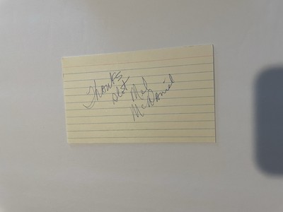 Singer Mel McDaniel autograph 3x5 index card Signed | eBay