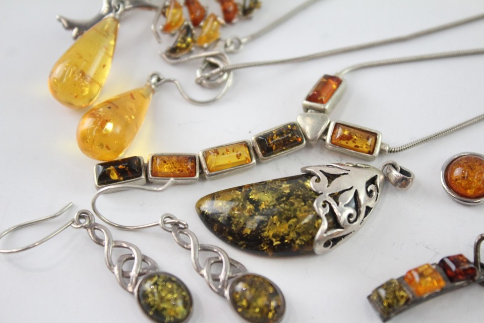 Sterling Silver Amber Jewellery Baltic Y-Drop x 8 (22g) | eBay UK