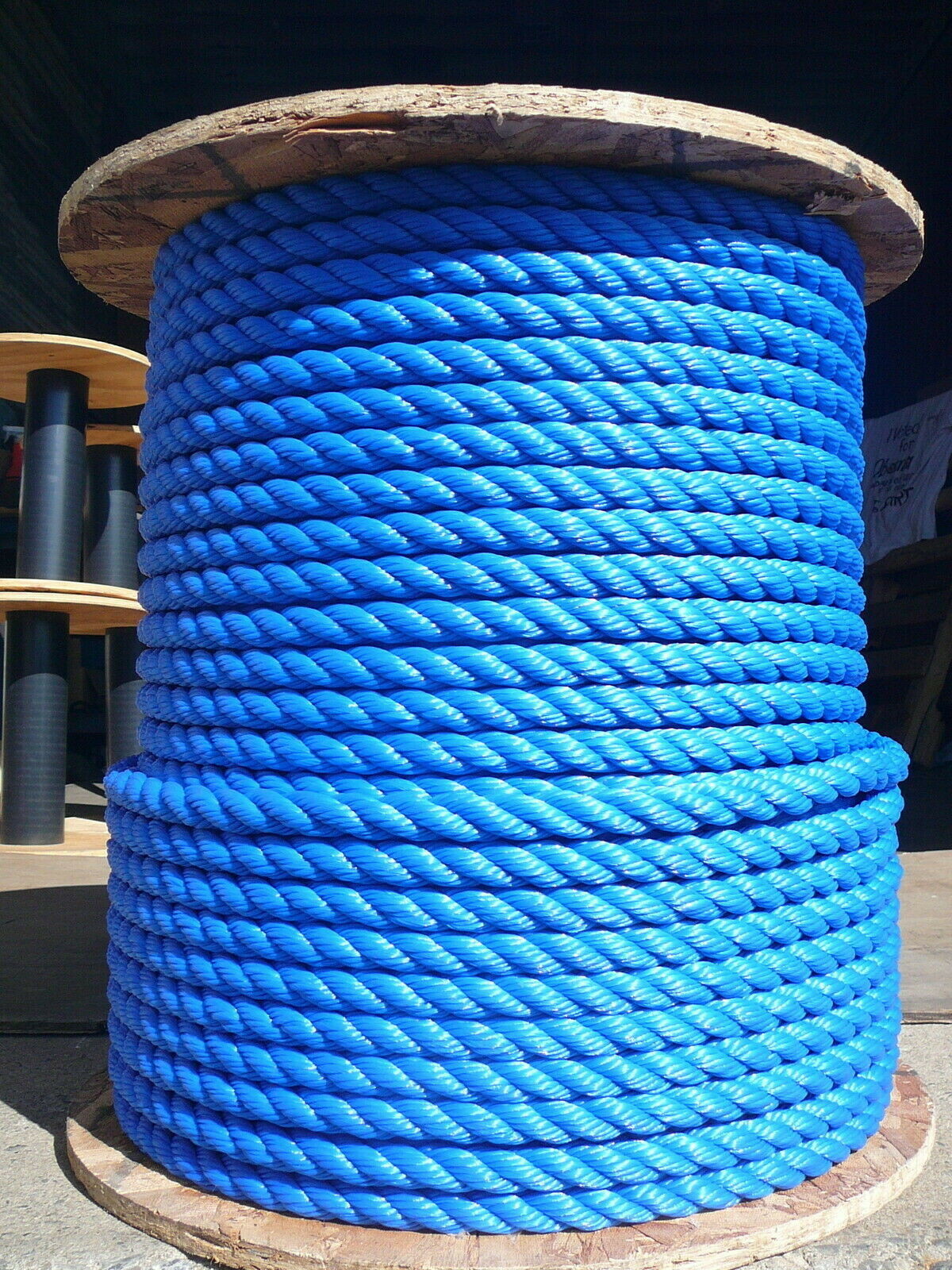 BIG 3/4" x 75' Blue Twisted Polypropylene Rope Utility Line, Splicable ...