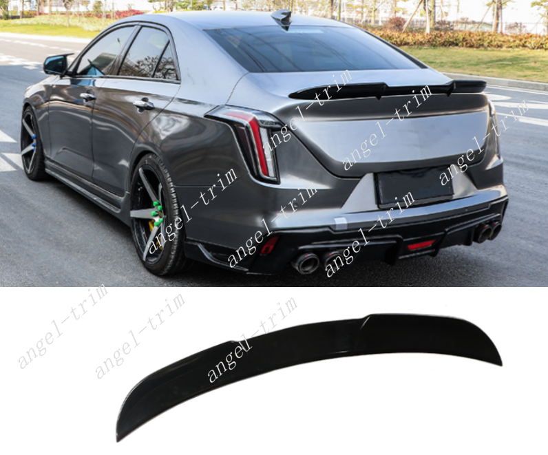 For 2020-2021 Cadillac CT4 ABS Bright black Surface Rear Trunk Spoiler ...