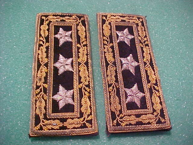 CIVIL WAR C.S.A. CONFEDERATE 3 STAR GENERAL SHOULDER BOARDS STRAPS SET ...