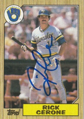 RICK CERONE MILWAUKEE BREWERS SIGNED 1987 TOPPS CARD #129 | eBay