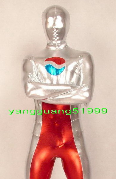 Unisex Pepsi Suit Outfit Red and Blue Shiny Metallic Pepsi Catsuit ...