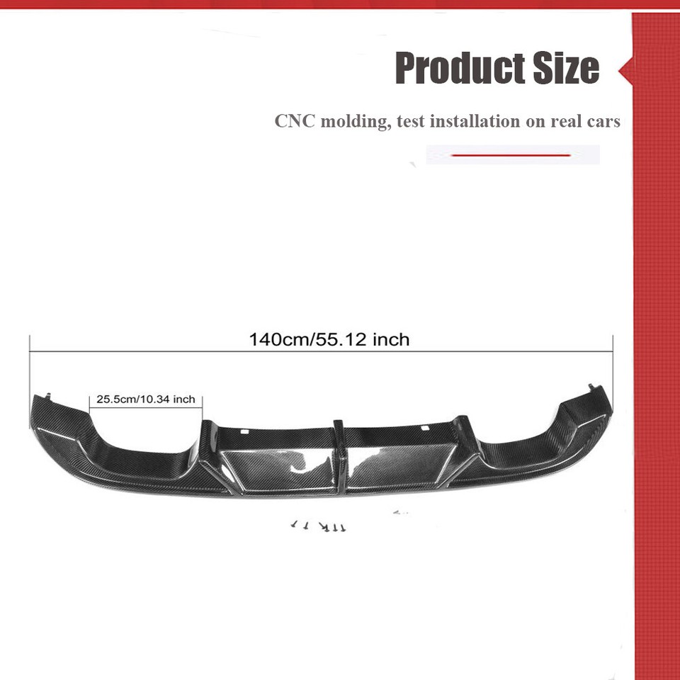 Fits VW GOLF 7 VII MK7 R R-LINE 2014-2017 REAL CARBON Rear Bumper ...