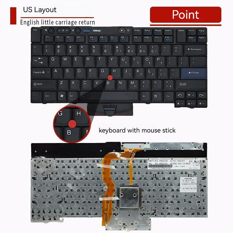 Laptop Keyboard for Thinkpad IBM T420 T420i T420S T520 T520i W510 US ...