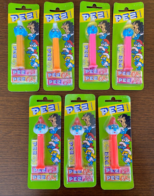 Pez - The Smurfs 1997 - Lot of 7 Pez Dispensers on European Cards New ...