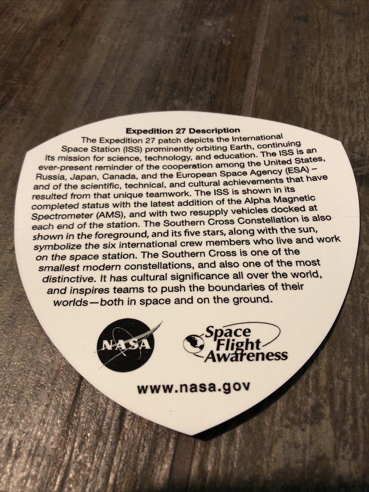 NASA Space Shuttle Mission Expedition 27 ISS AMS Sticker Decal | eBay