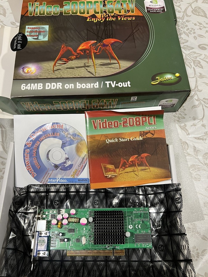 Jaton NVIDIA GeForce MX4000 MX 4000 VIDEO-208PCI-64TV 64MB DDR TV PCI ...