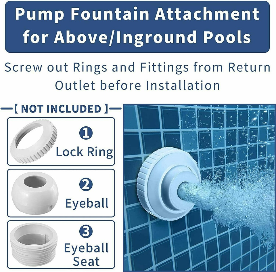 For Intex Pool Waterfall Fountain Spray In/Above Ground with 360 ...