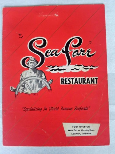 1960's Sea Fare Restaurant Menu Astoria, Oregon | eBay
