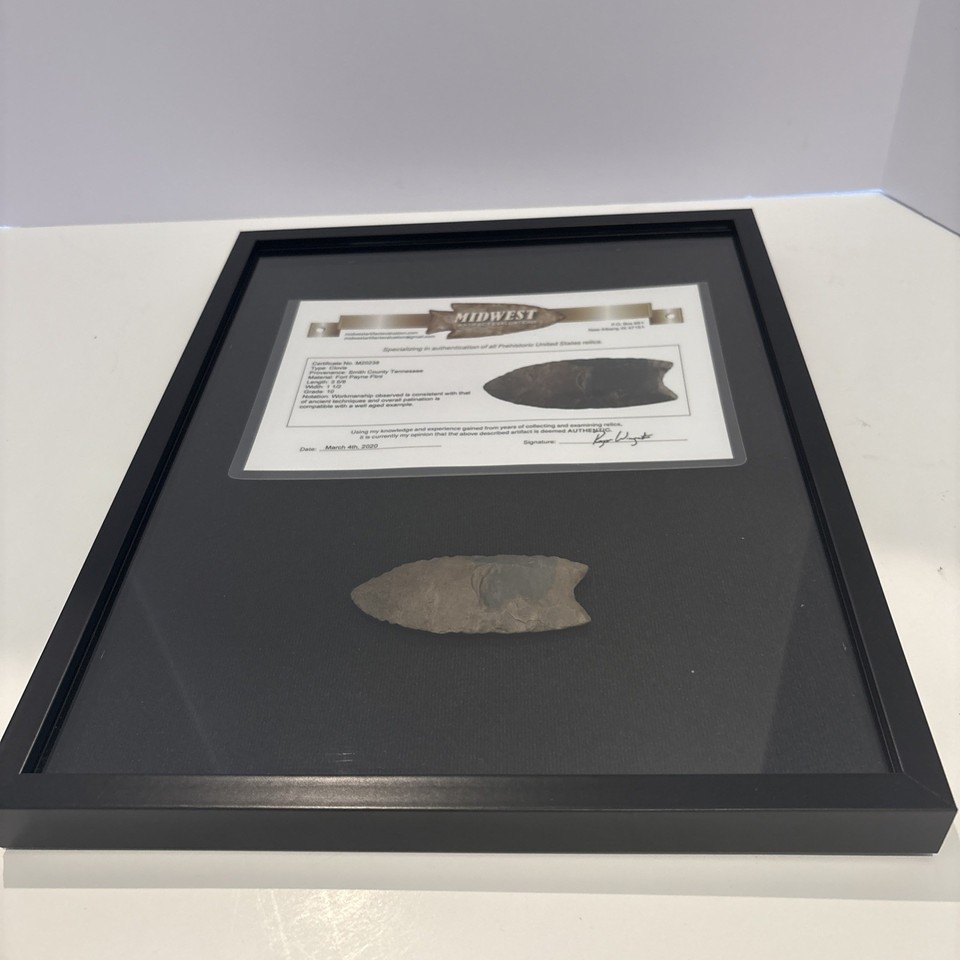 Clovis arrowhead Paleo W/COA One Of A Kind Man Cave/Office Museum G10 ...