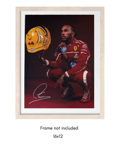 Lewis Hamilton Hand Signed Ferrari Formula 1 Driver 16x12" Photo ...
