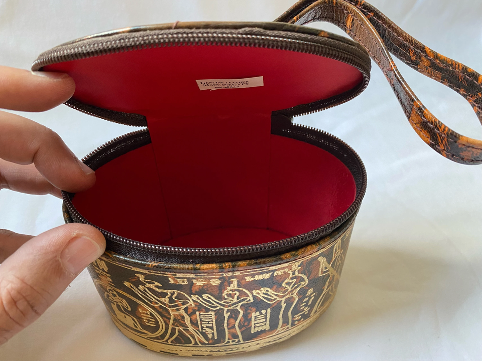 Egyptian Camel Leather Woman Girl Small Coin Money Purse King Tut Brown ...