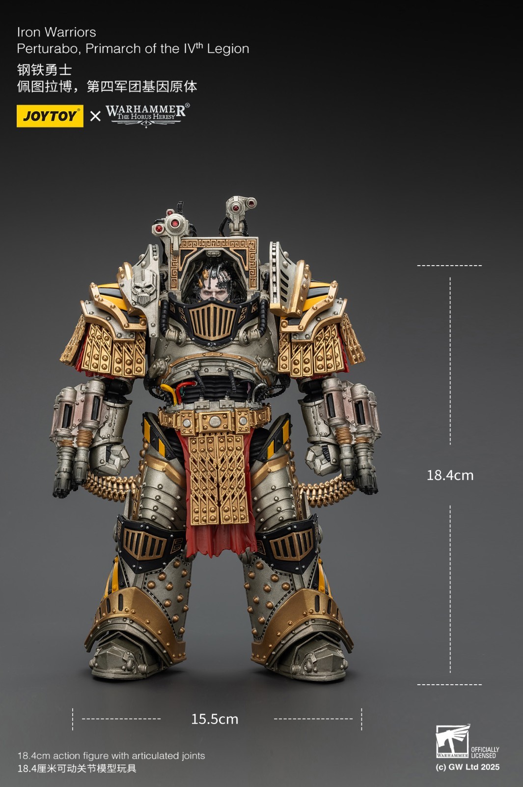 JOYTOY Warhammer 40K 1/18 Iron Warriors Perturabo Primarch of the lVth ...