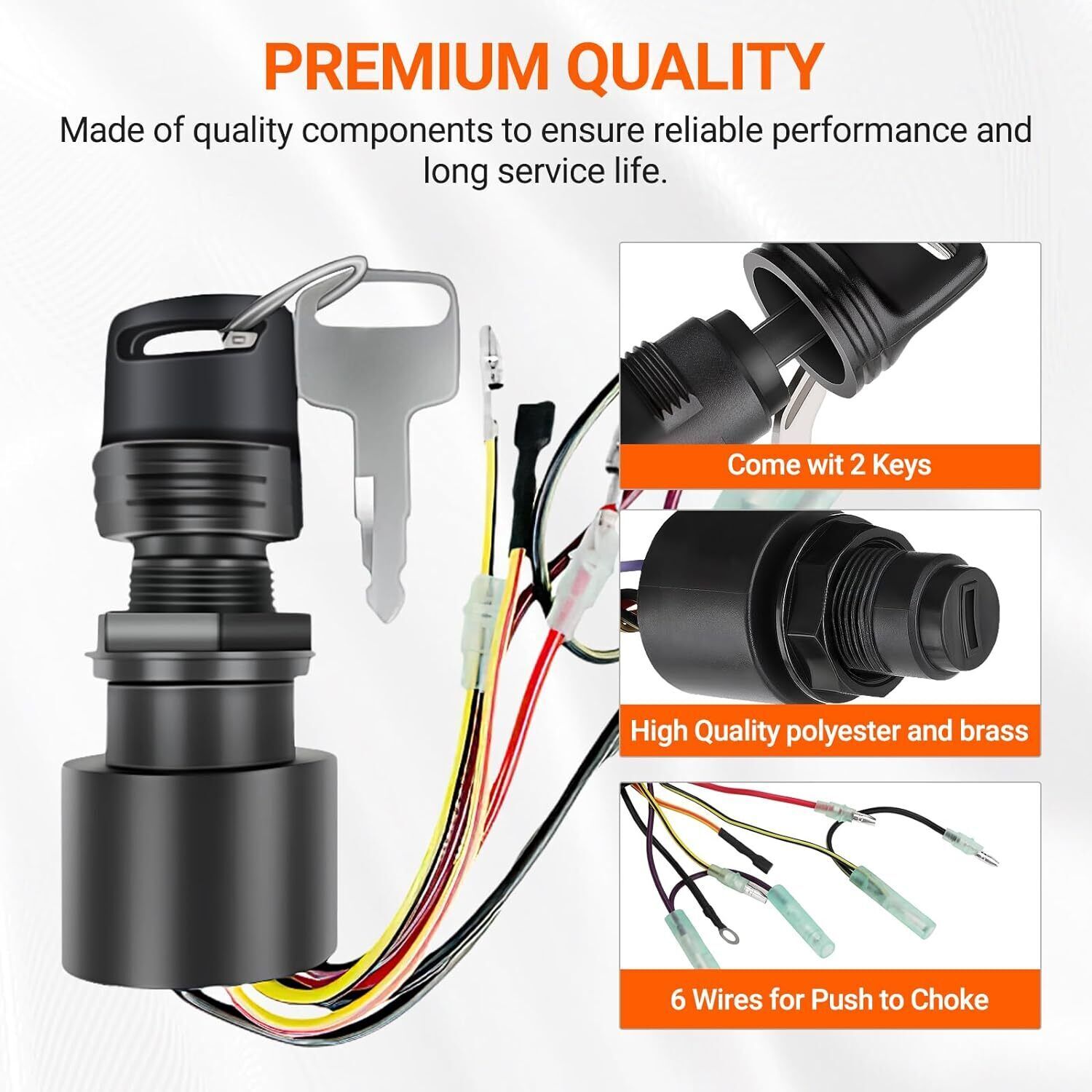 BOAT IGNITION KEY SWITCH For MERCURY OUTBOARD CONTROL BOX MOTOR 87 ...